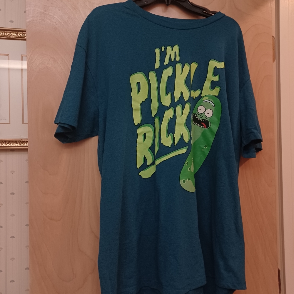 Rick And Morty Pickle Rick Blue Tee Shirt 2xl - Gem